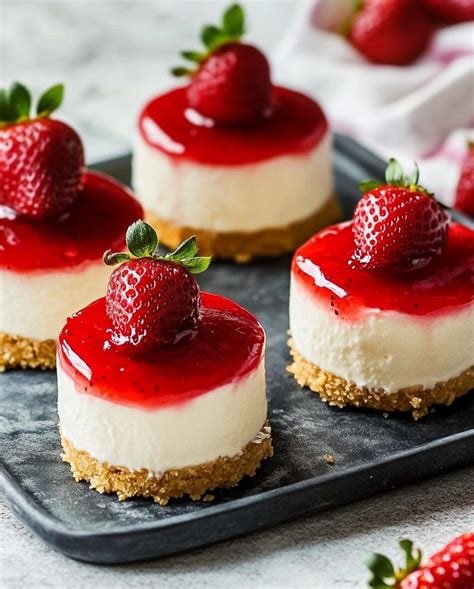 Mini Strawberry Cheesecakes Recette Cheesecake Cheesecake Framboise