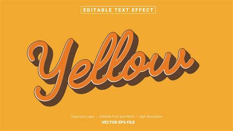 Premium Vector Editable Yellow Font Typography Template Text Effect