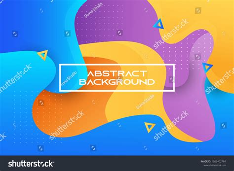 Colorful Gradient Geometric Background Fluid Shapes Stock Vector