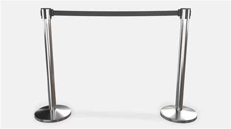 Stanchion With Black Retractable Belt 3d Model By Alpha3dmodels