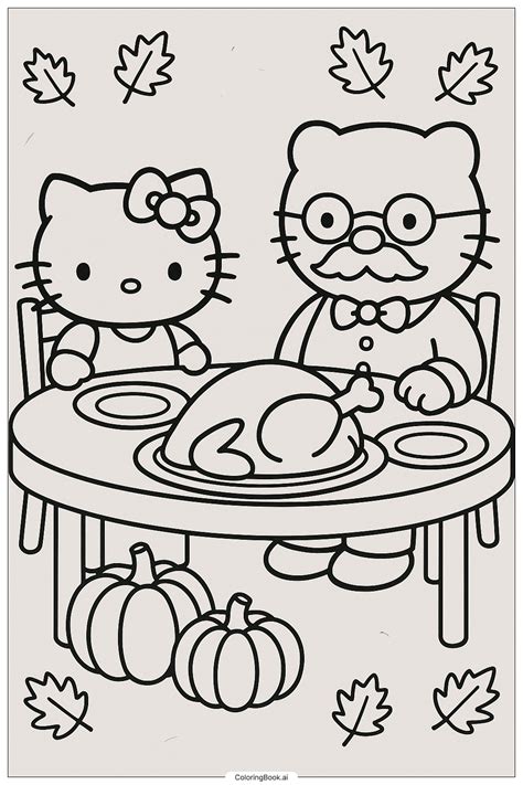 Hello Kitty Thanksgiving Coloring Pages Printable Rossy Printable
