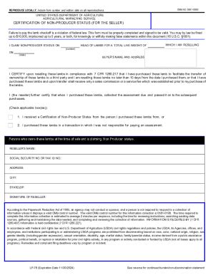 Fillable Online Fillable Online Ams Usda LS Statement Of Certification Fax Email Print