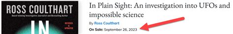 Ross Coultharts Updated In Plain Sight Available On September 26th