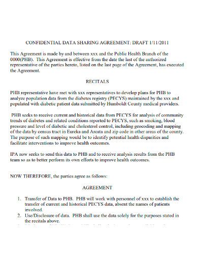Free 10 Data Sharing Agreement Samples In Pdf