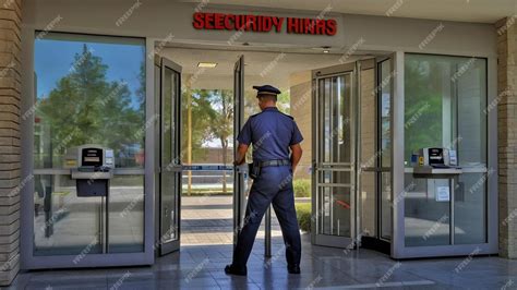 Security Guard In Uniform Checking Ids Security Checkpoint Professional