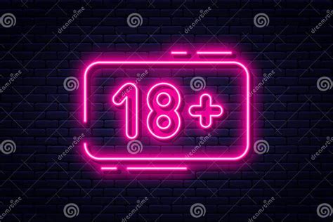 Neon Sign Adults Only 18 Plus Sex And Xxx Restricted Content Erotic Video Concept Banner