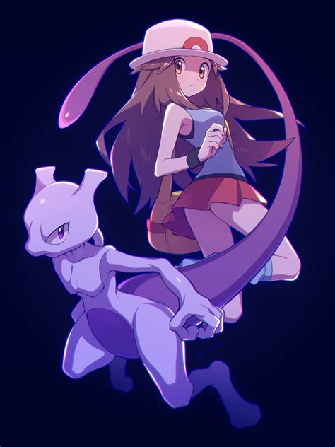 Leaf And Mewtwo Pokemon And 1 More Drawn By Agataagatha Danbooru