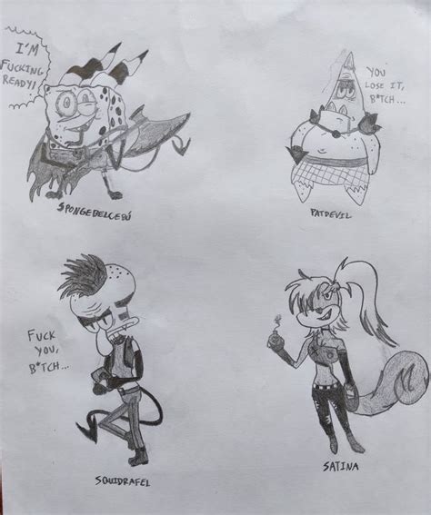 Spongebob Squarepants Characters In Demon Forms By Manchicasanchez On