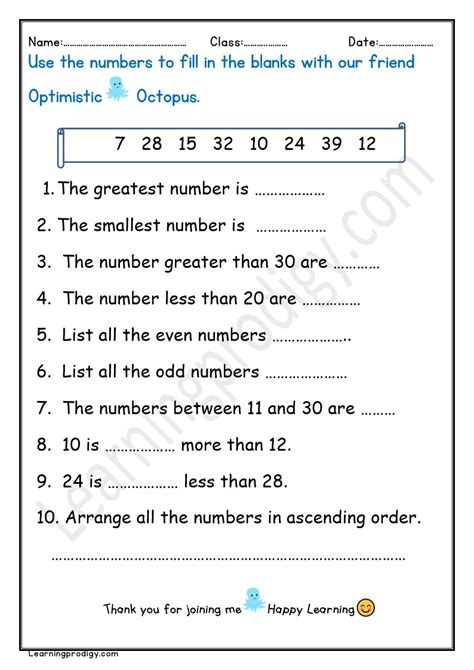 Free Printable Number Comparison Worksheet For Students Maths Numbers
