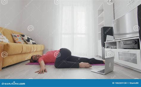 Androgynous Transgender Beautiful Young Gay Man Doing Spine Stretching