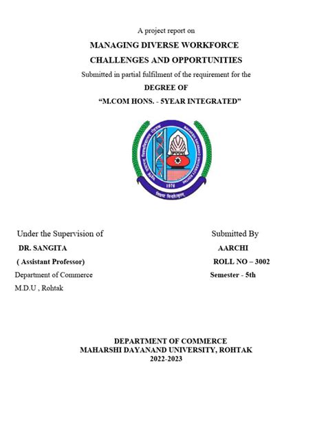 Project Report On Managing Diverse Workforce Pdf Multiculturalism