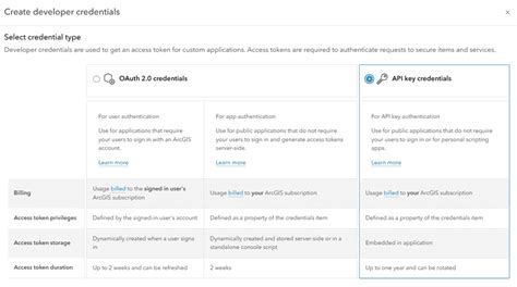 update to api key credentials documentation esri developer