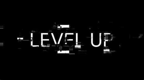 3d Rendering Level Up Text With Screen Effects Of Technological
