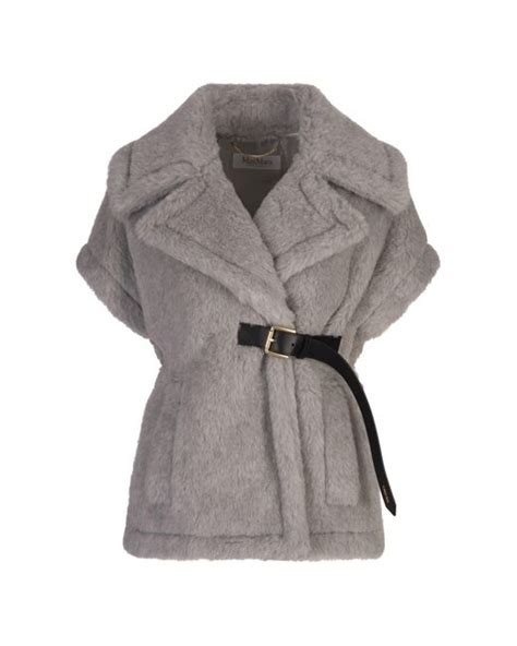 Max Mara New Abavo Cape In Gray Lyst