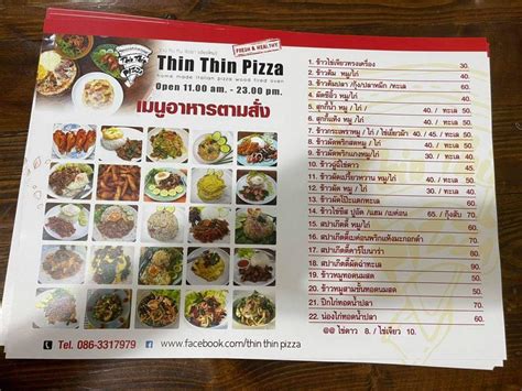 Menu At Thin Thin Pizza Restaurant Chiang Mai 133 Suthep Rd