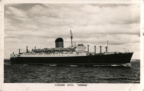 Cunard Rms Ivernia Steamers Postcard