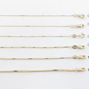 10k Solid Yellow Gold Box Chain Necklace Fine Unisex Style Etsy