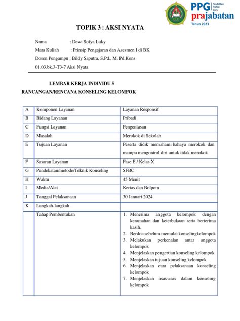 Dewi Sofyalki 5aksi Nyata Topik 3 Pdf