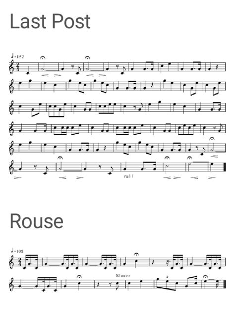 Sheet Music For Bugle Calls Anzac Day Commemoration Committee Pdf