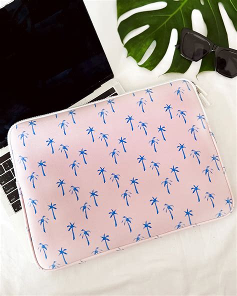 14in Palms On Pink Laptop Case Soha Living