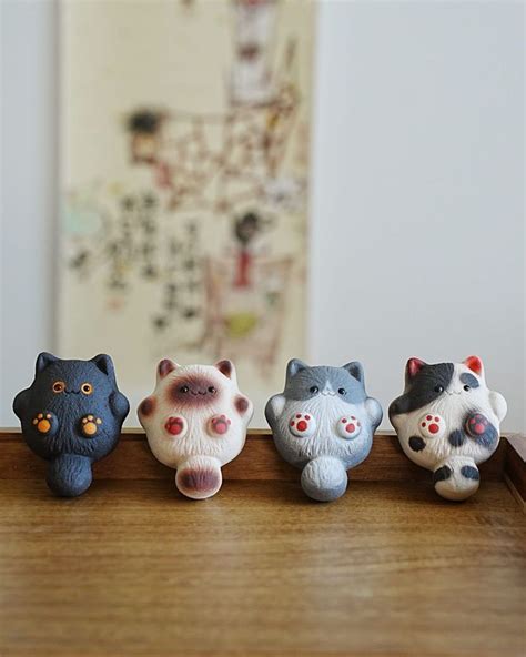 Easy Air Dry Clay Cat Clay Cats Easy Cute Tea Pot Cat
