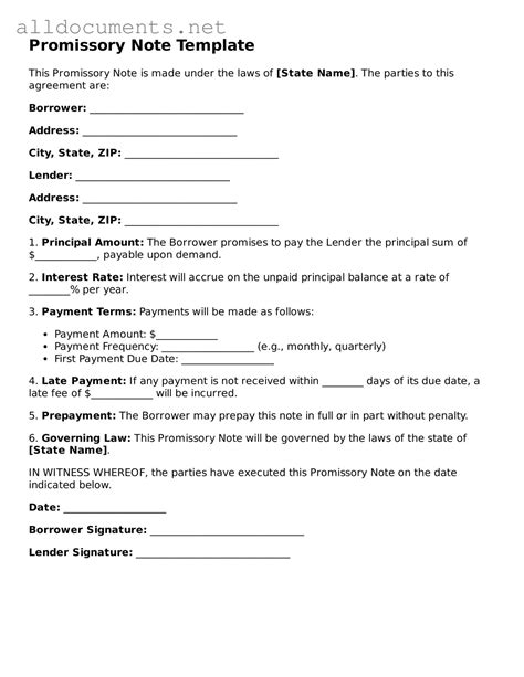 Valid Promissory Note Forms ≡ Fillable Template
