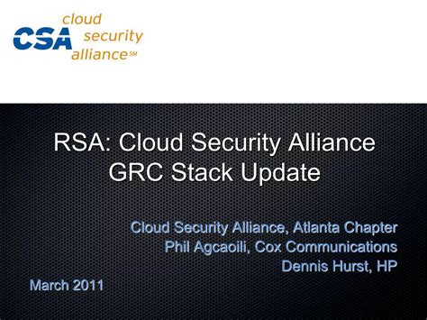 Rsa Csa Grc Stack Update For The Csa Atlanta Chapter Pptx