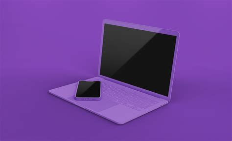 Realistic Clay Laptop With Front View Mockup Design 47495031 Psd