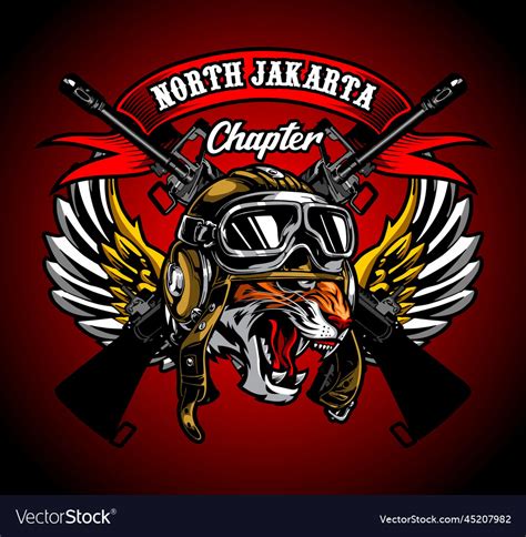 Tiger Cross Weapon Background And Wings Royalty Free Vector