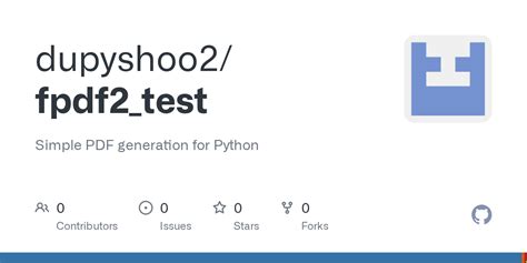 Github Dupyshoo2fpdf2test Simple Pdf Generation For Python
