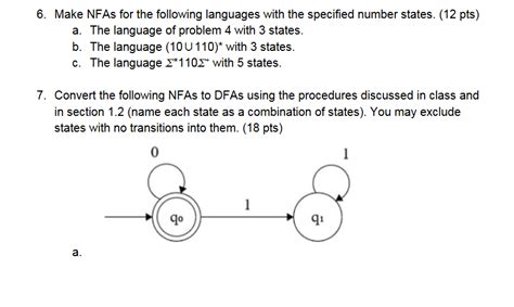 solved 6 make nfas for the following languages with the