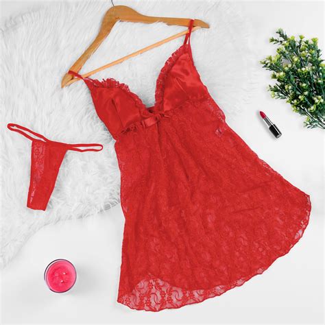 Buy Moon Girl 2 Piece Nightdress With Nighty And Panty Red 2014