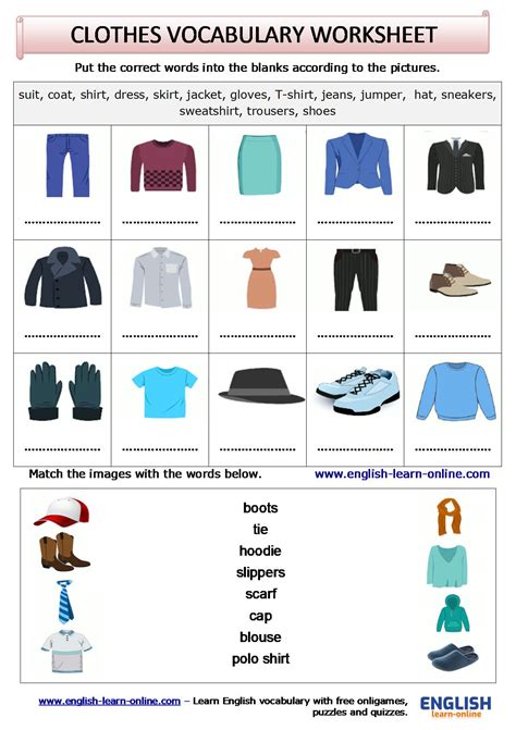 Clothes Vocabulary Online Worksheet Clothes And Accessories Esl
