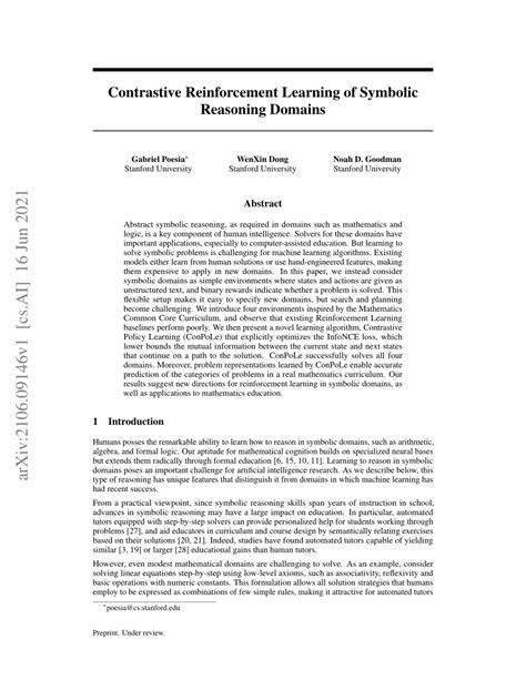 PDF Contrastive Reinforcement Learning Of Symbolic Reasoning Domains