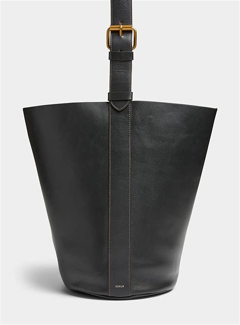 Saul Oversized Leather Bucket Bag Soeur Shop Womens Designer Bags