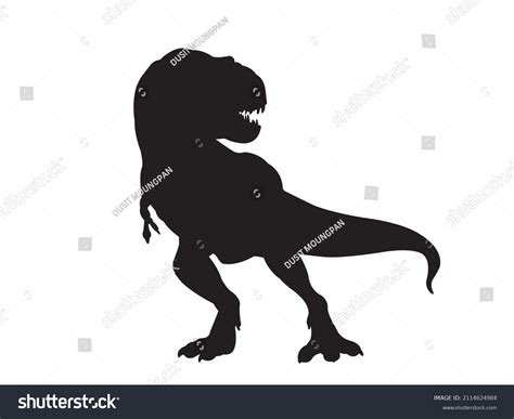Dinosaur Silhouette On White Background Stock Vector Royalty Free