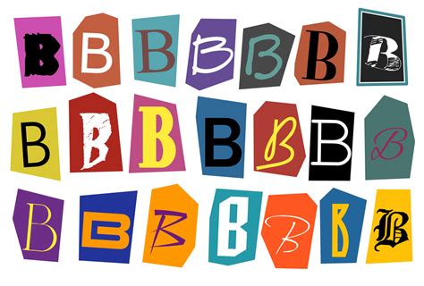Alfabeto B Letras De Periódicos Y Revistas De Corte Vectorial Letra