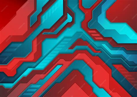 Premium Vector Blue Red Abstract Technology Background