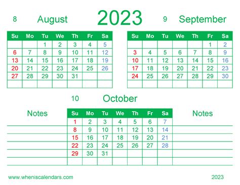 August September October 2023 Calendar Printable Free Template 238910q5