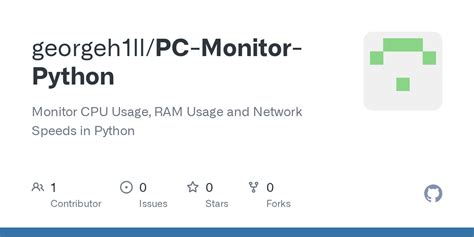 Github Georgeh1llpc Monitor Python Monitor Cpu Usage Ram Usage And