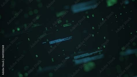 Digital Binary Code Background Loop Fly With A Scientific Technology