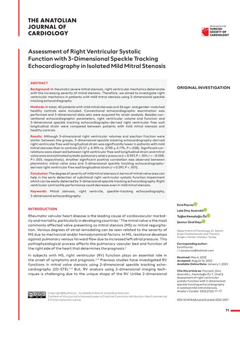 Pdf Assessment Of Right Ventricular Systolic Function With 3 Dimensional Speckle Tracking
