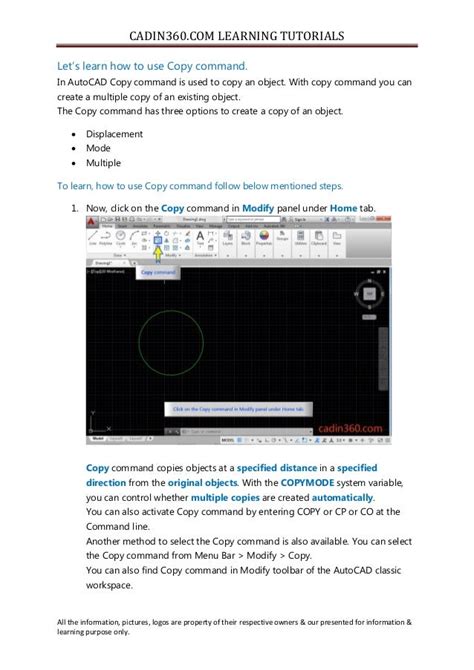 how to use copy command in autocad