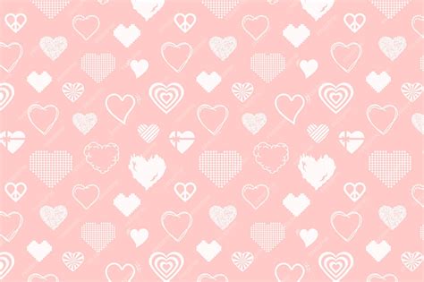 Free Vector Cute Heart Pattern Background Image Vector
