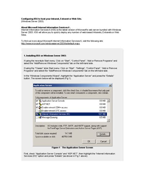 02 Configuring Iis6 To Host Your Intranet Pdf Internet Information Services Active