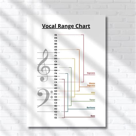 Voice Types And Pitch Ranges Explained Vocal Range Chart Music Theory Reference For Students