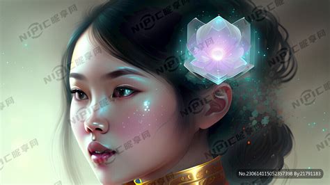 Ai创作图女孩 晶莹剔透 梦幻 科幻 昵图网