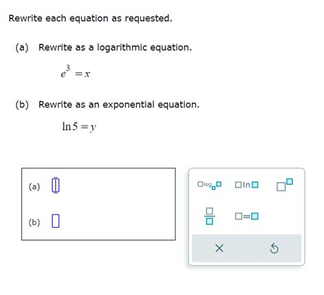 Solved Rewrite Each Equation As Requested A Rewrite As A Chegg Com