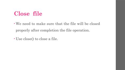File Operations In Python Read Writebinary File Etc Ppt
