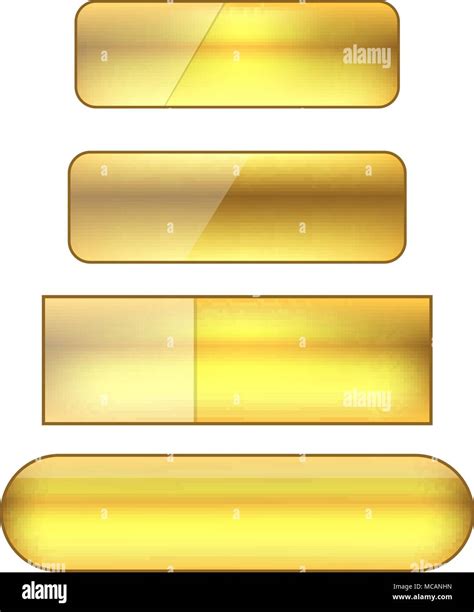 Vector Colored Blank Web Buttons Set Golden Stock Vector Image And Art Alamy